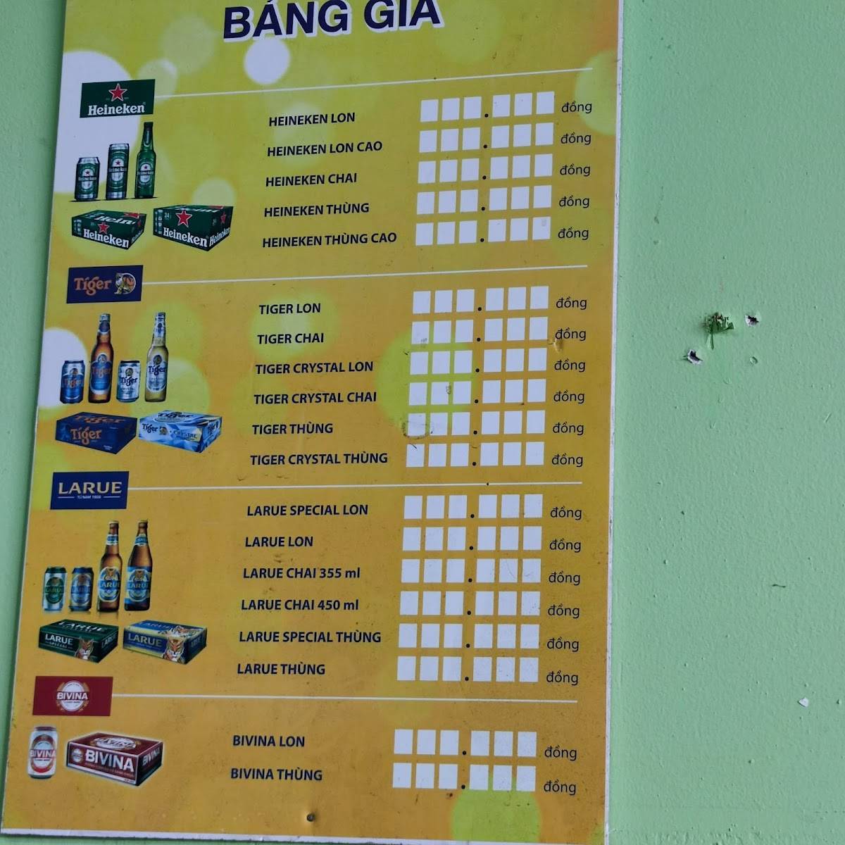 Menu at Bê thui quỳnh restaurant, Da Nang, 29