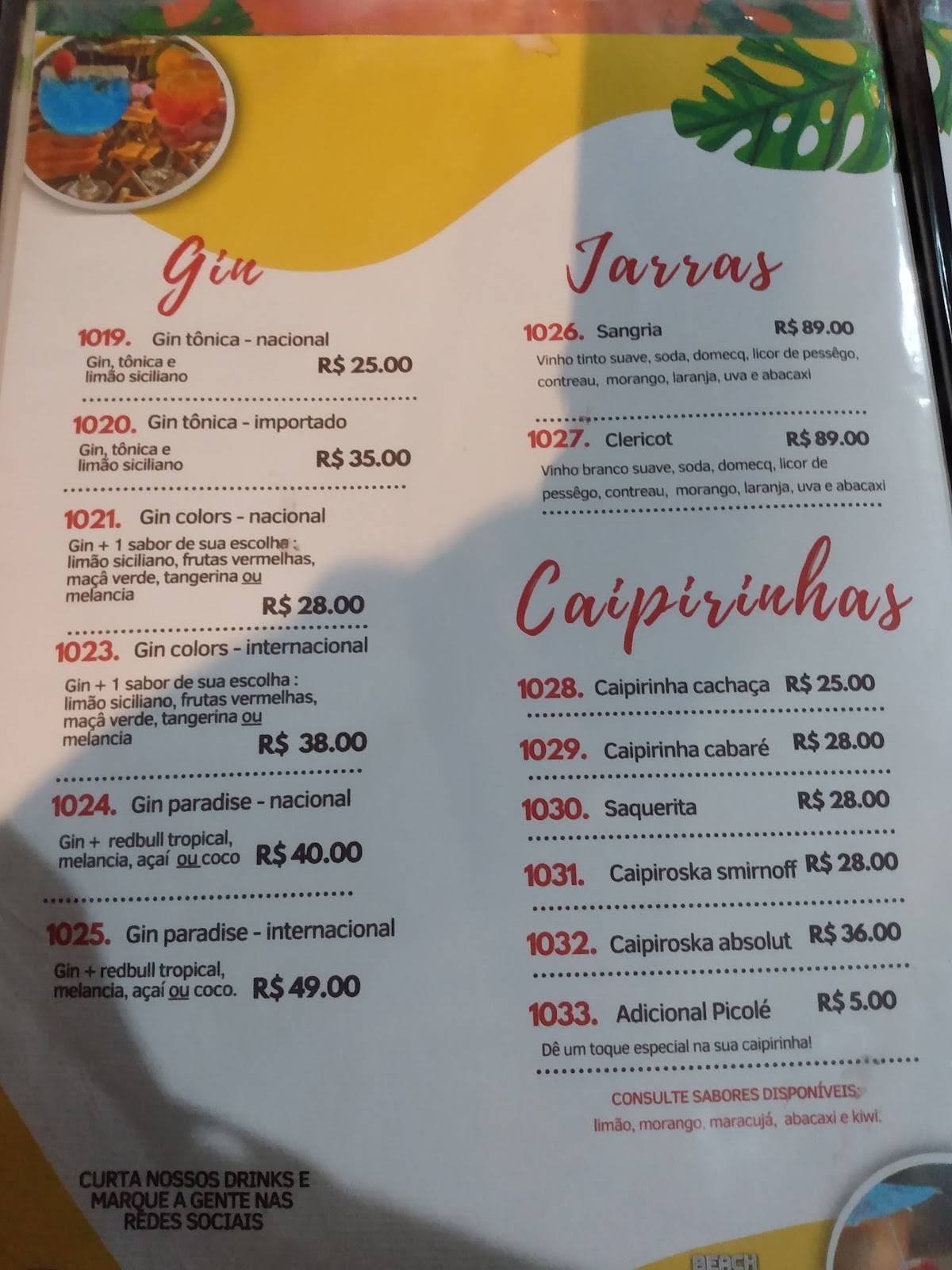 Menu em Beach Paradise Quiosque 11 restaurante, Praia Grande
