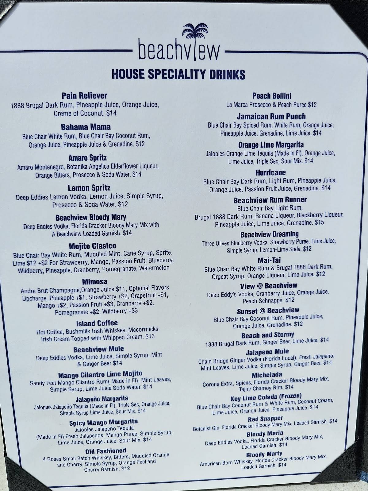 Menu at Beachview Breakfast & Grill restaurant, Fort Walton Beach