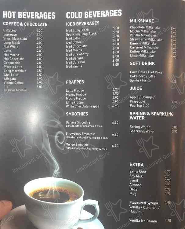 Menu at @Beans Cafe Cannon Hill, Cannon Hill
