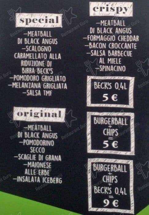Menu au Beck's Temporary Bar e Street Food, Milan