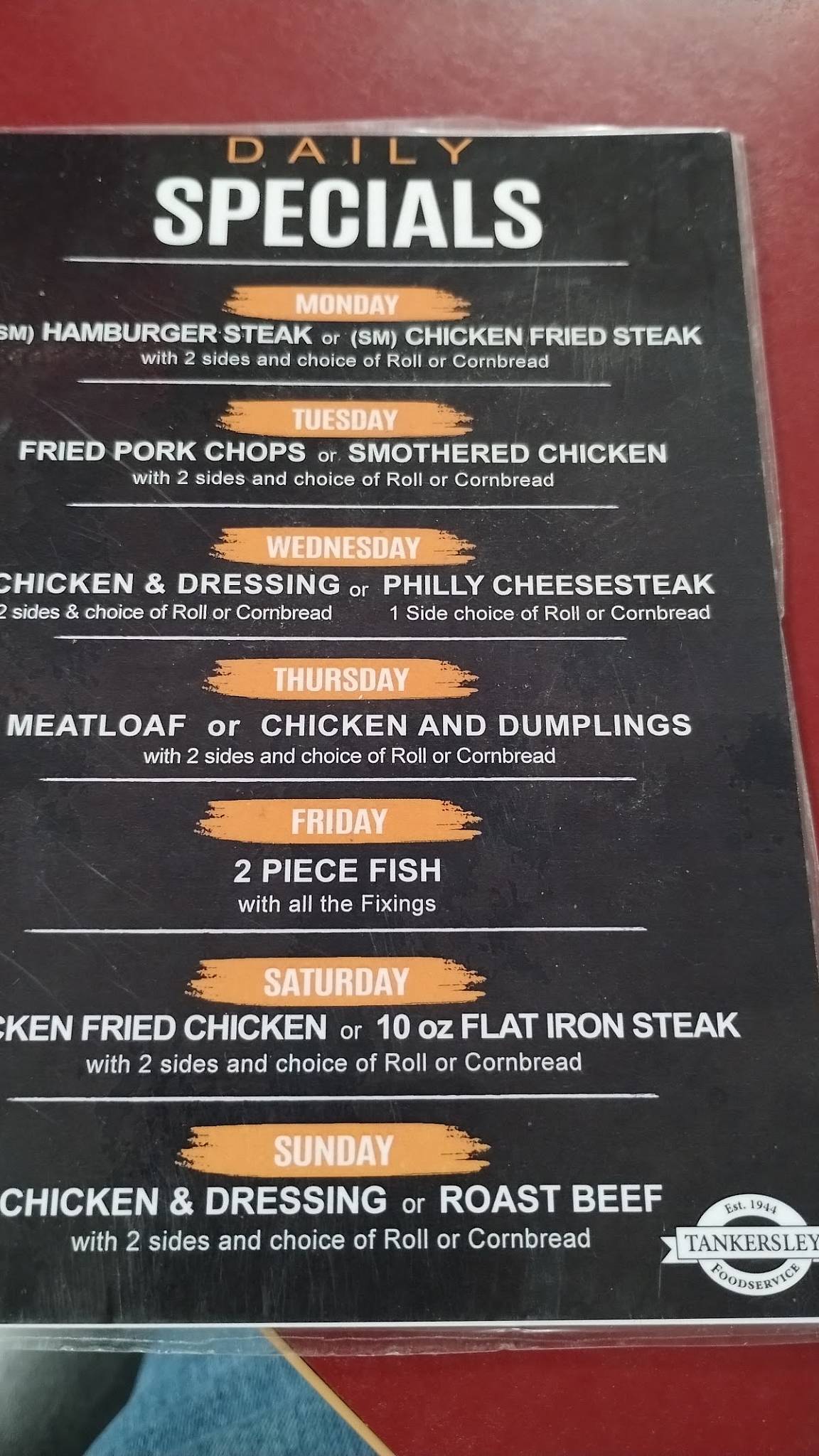 Menu at Martha Jean's Diner LLC cafe, Beebe