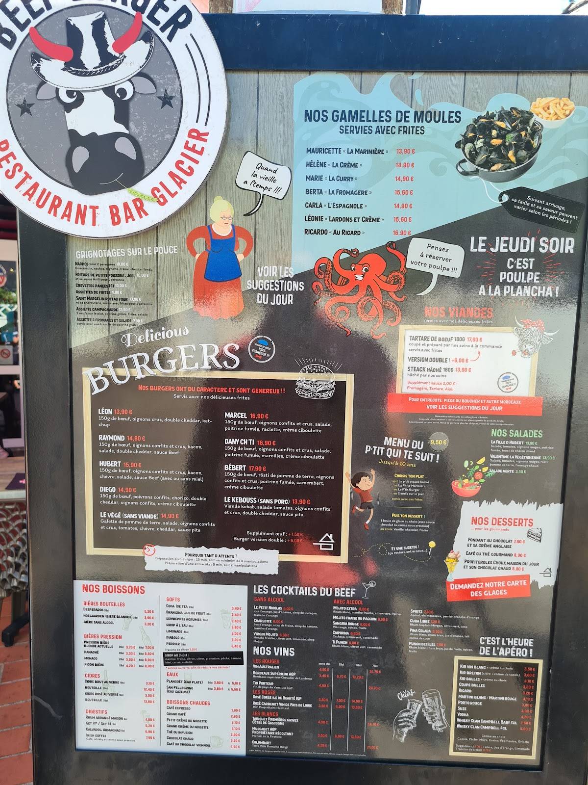 Menu at Beef Burger restaurant, Damgan