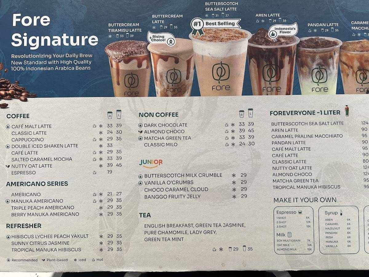 Menu at Fore Coffee - Grand Wisata cafe, Bekasi Regency