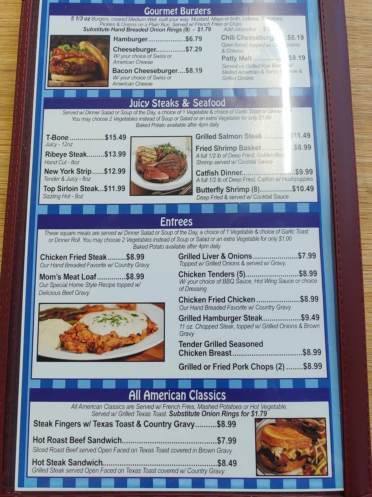 Menu at Benbrook Cafe, Fort Worth