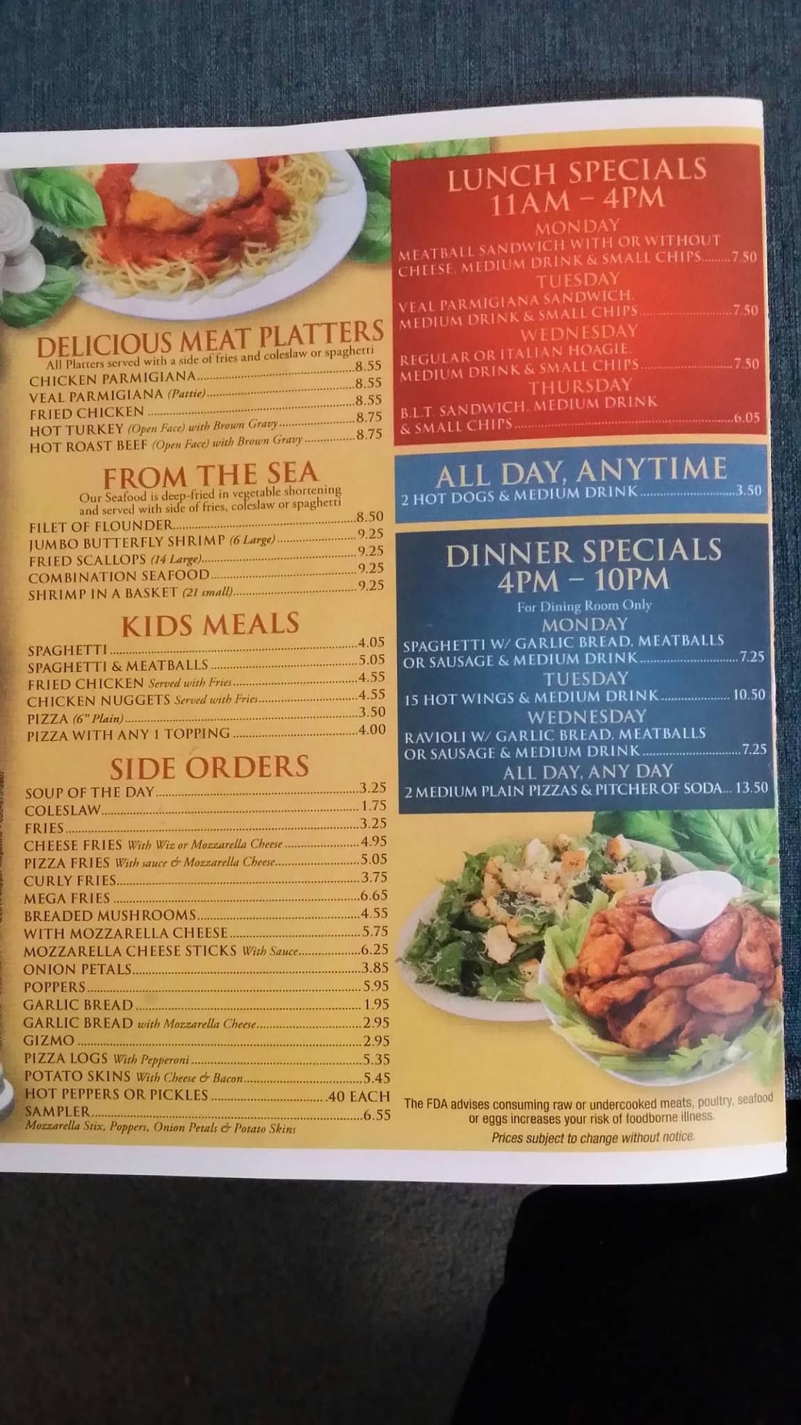Menu at Apollo's Family Pizzeria, Bensalem