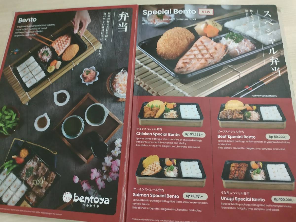 Menu at Bentoya restaurant, Surabaya, Mall Ciputra World Lt. 3 Unit. 20-21