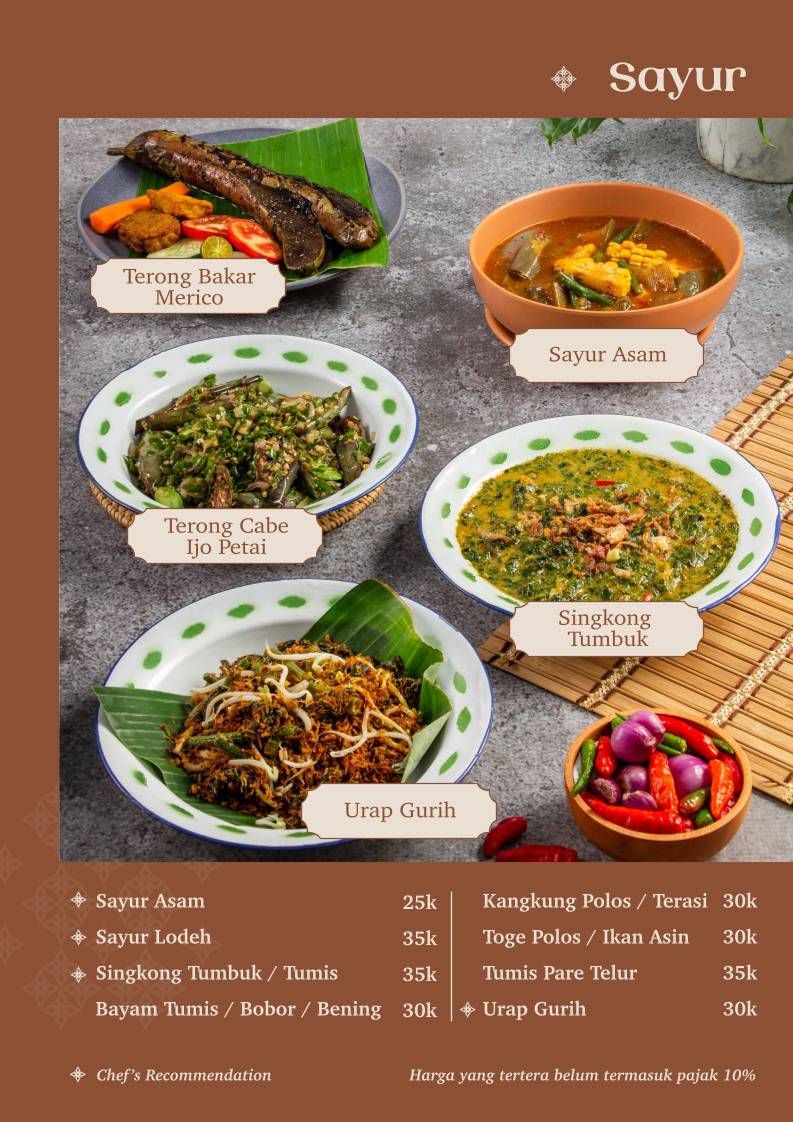 Menu at Bhinneka Indonesian Resto & Cafe, Batam