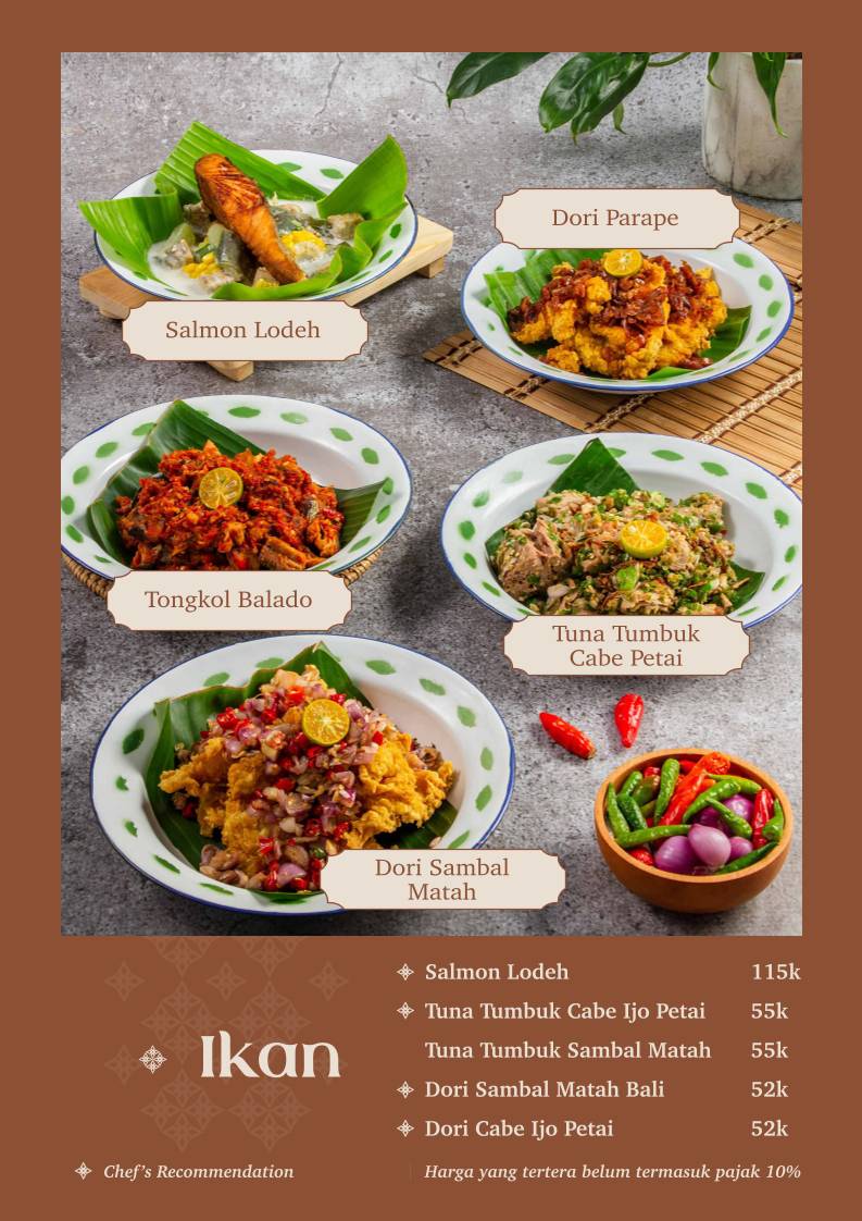 Menu at Bhinneka Indonesian Resto & Cafe, Batam