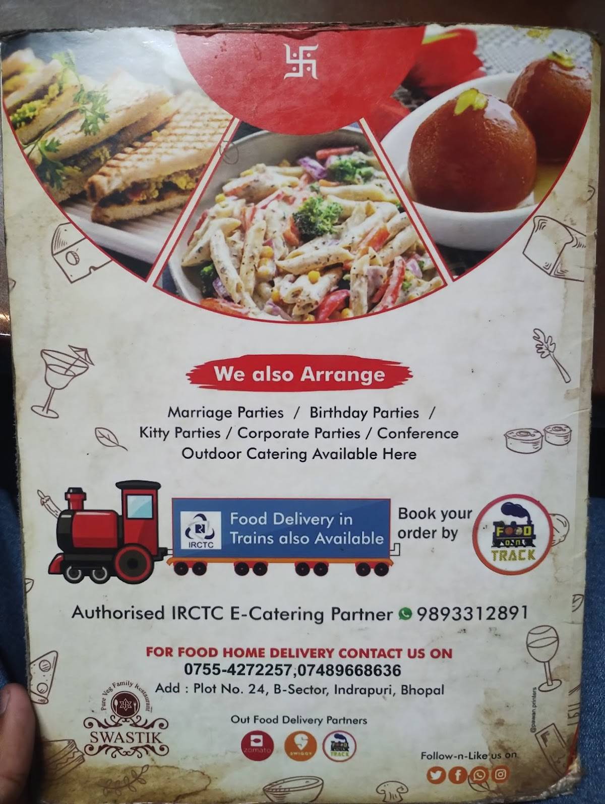 Menu at Swastik Pure Veg Restaurant, Bhopal, 24