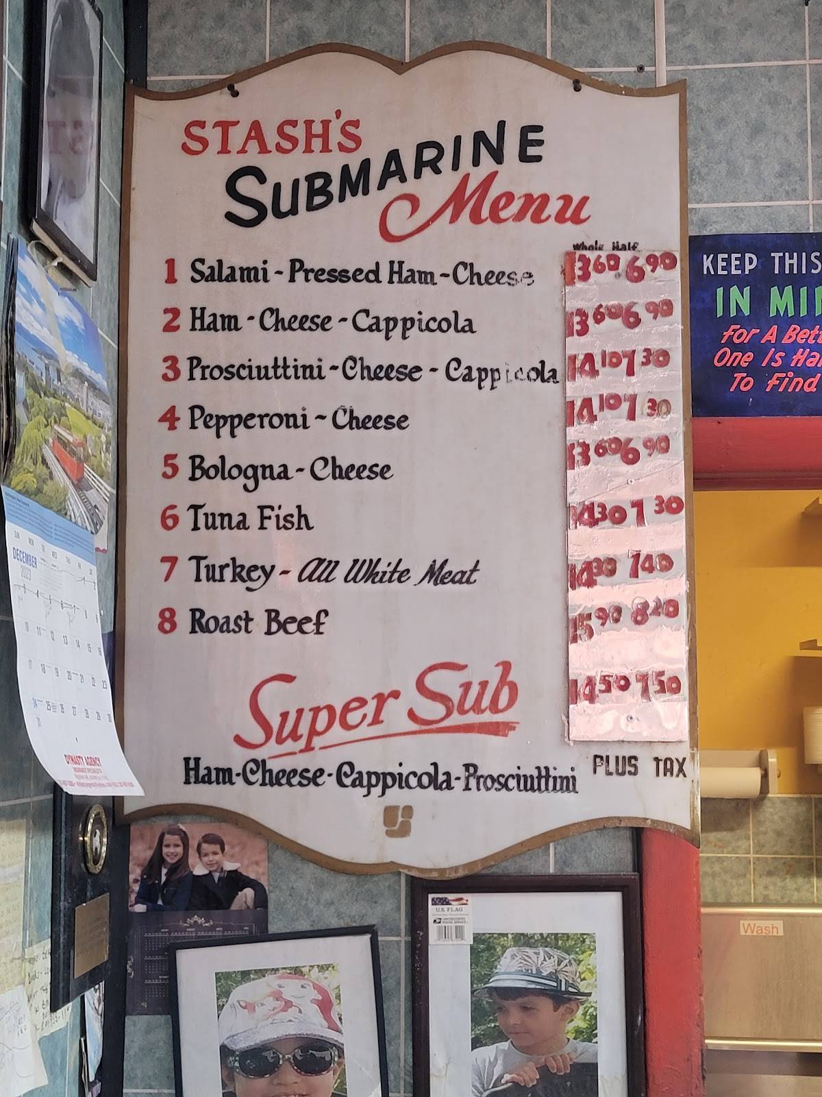Menu at Big Stashs Sub House restaurant, Kearny