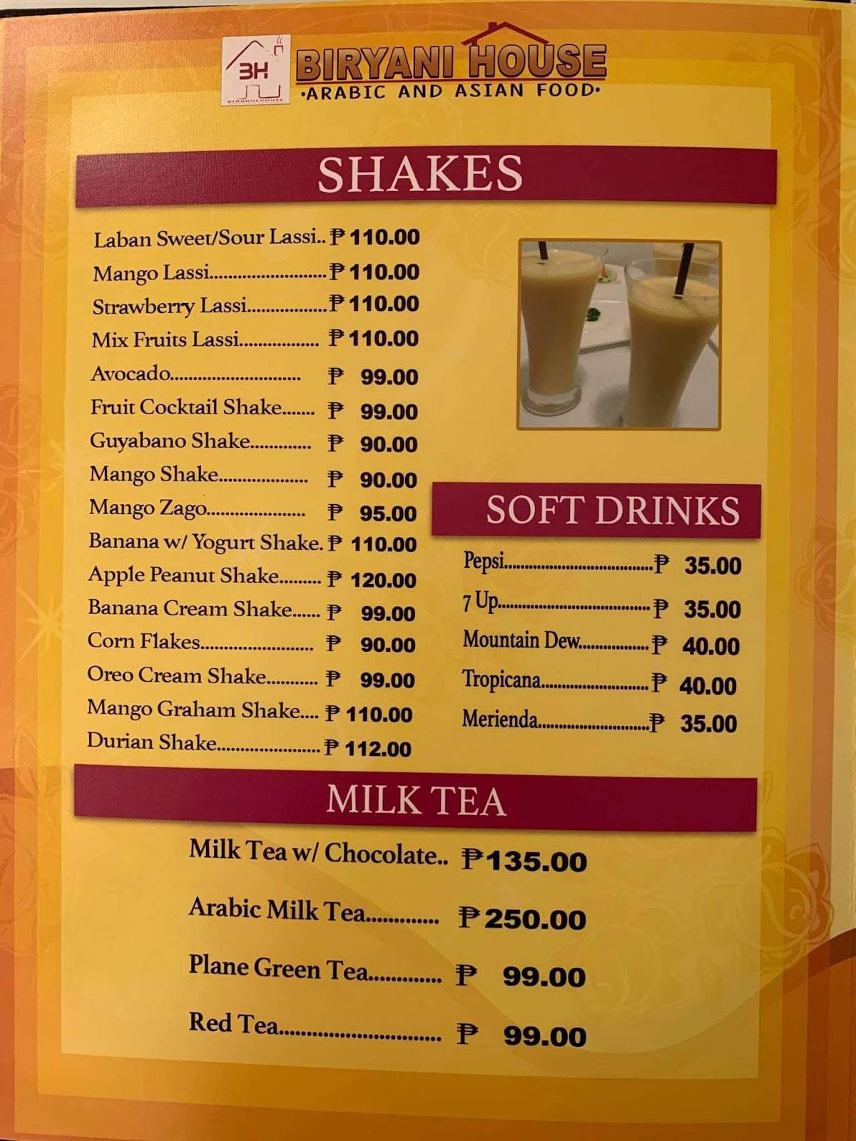 Carta del restaurante Biryani House - Davao Ecoland Branch, Dávao