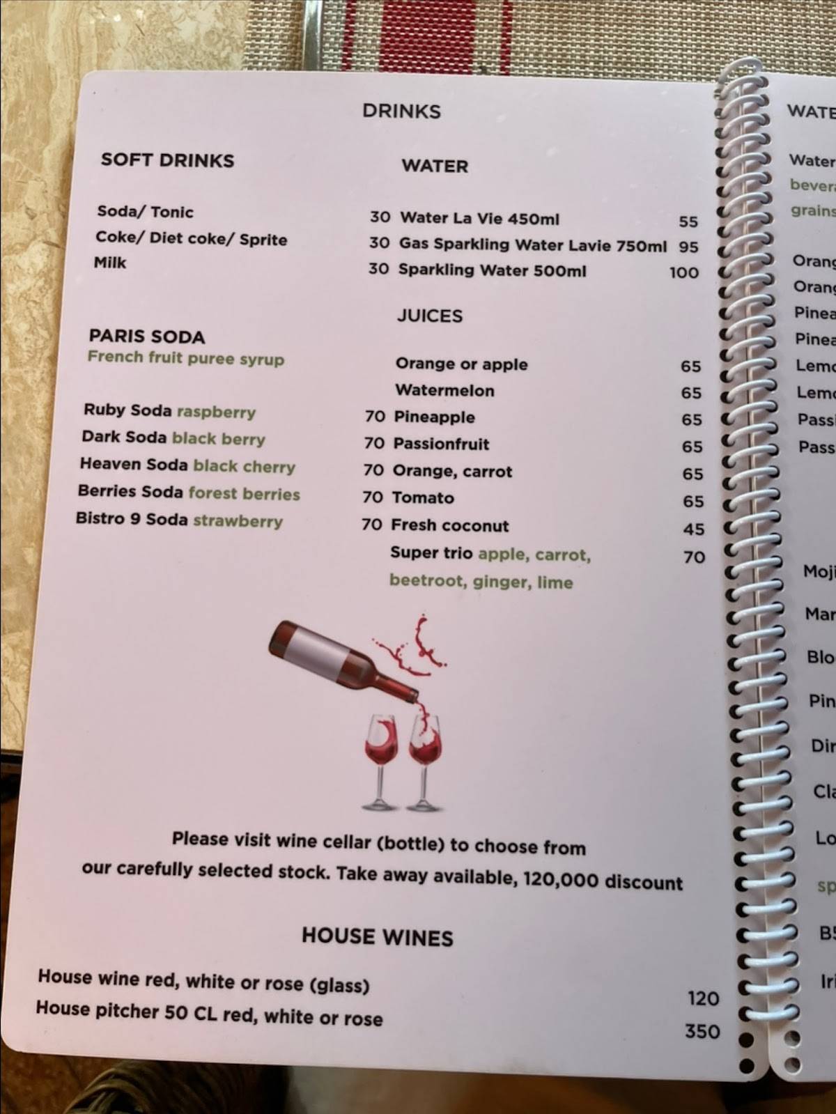 Carta del restaurante Bistro Nine, tp. Vũng Tàu, 9 Trương Vĩnh Ký