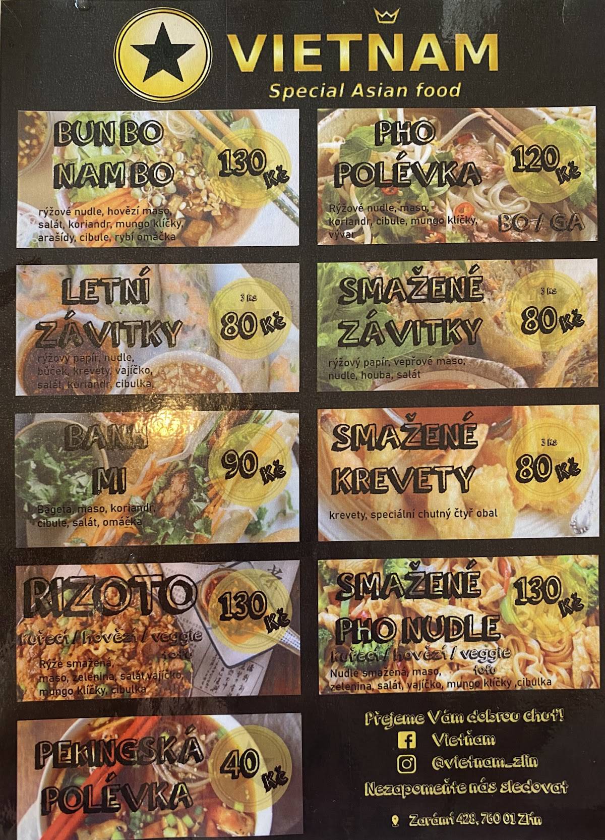 Carta del restaurante Bistro VIETNAM, Special Asian Food, Zlin