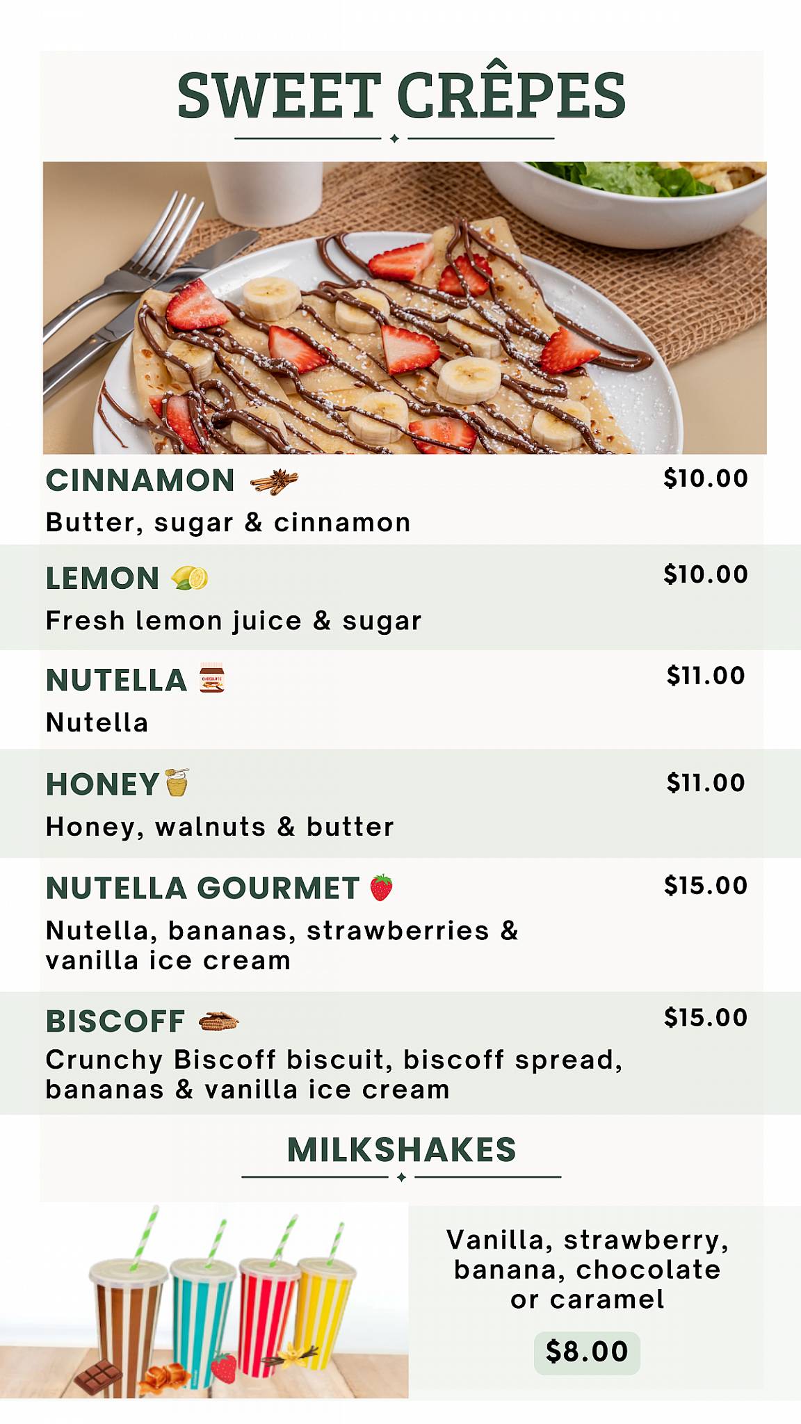 Menu at Bistro Valery restaurant, Brisbane City