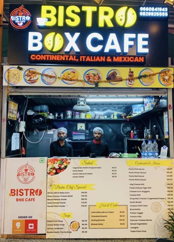 Menu at Bistro box cafe, Udaipur