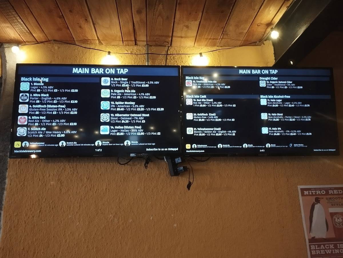 Menu at Black Isle Bar Fort William, Fort William