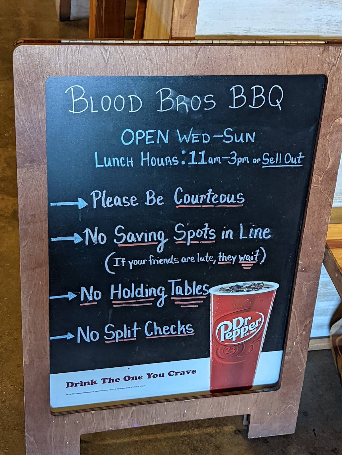 Menu at Blood Bros. BBQ, Bellaire, Bellaire Blvd