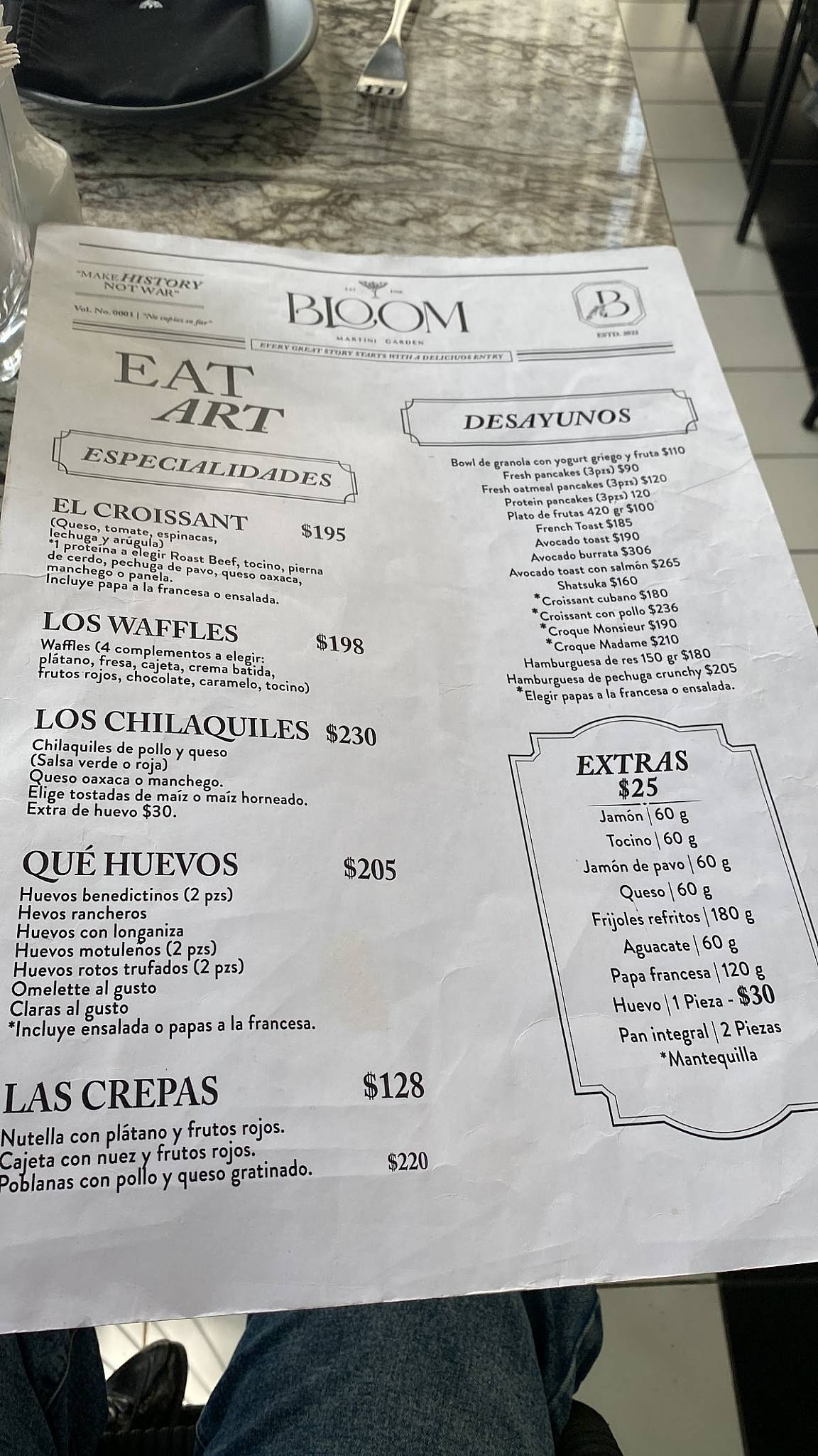Menu at Bloom Martini Garden pub & bar, Merida