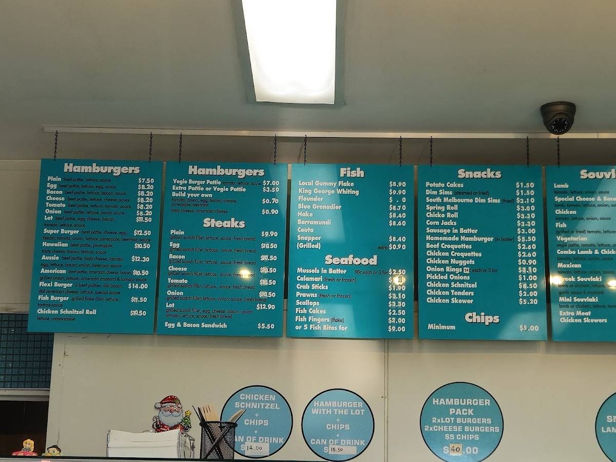 Menu at Blue Ocean Fish & Chippery fast food, Cranbourne North
