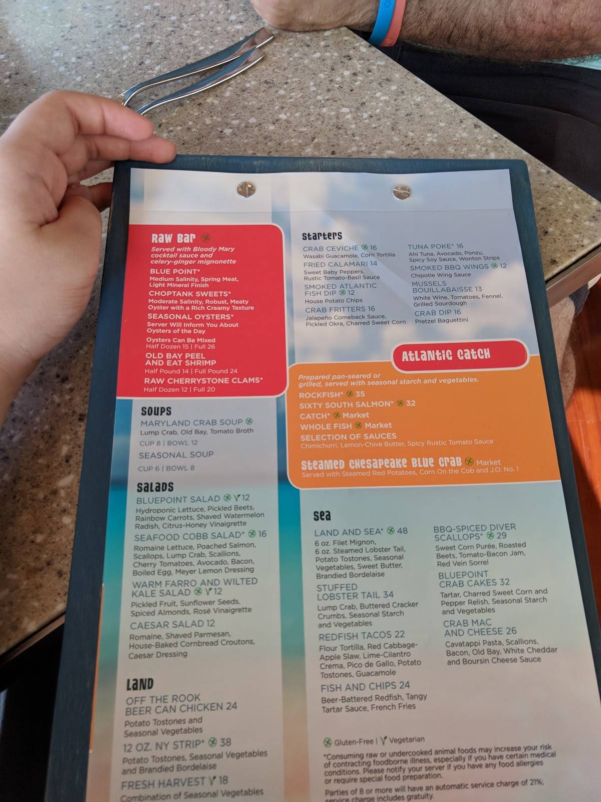Menu at Blue Point Provision Company restaurant, Cambridge