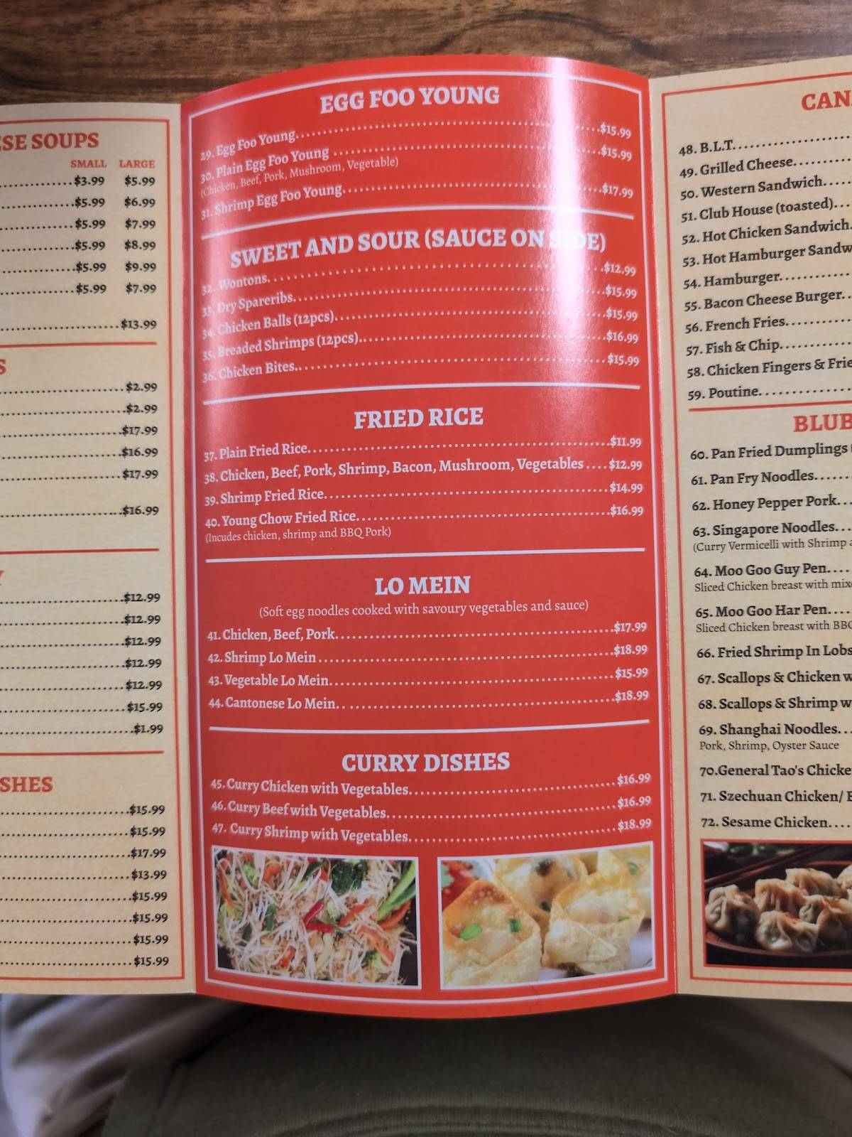 Menu at Bluebird Restaurant and Tavern, Sudbury