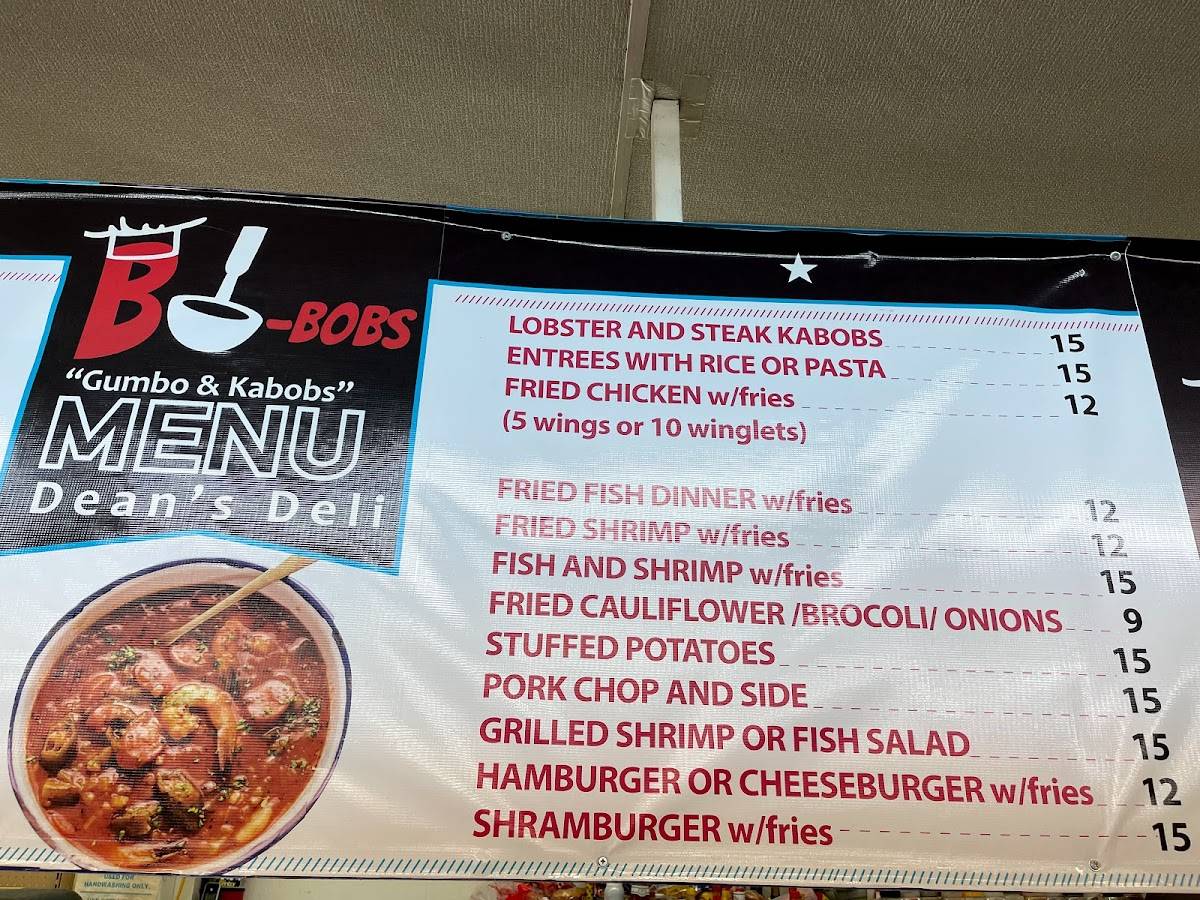 Menu at Bo-bobs restaurant, Houston