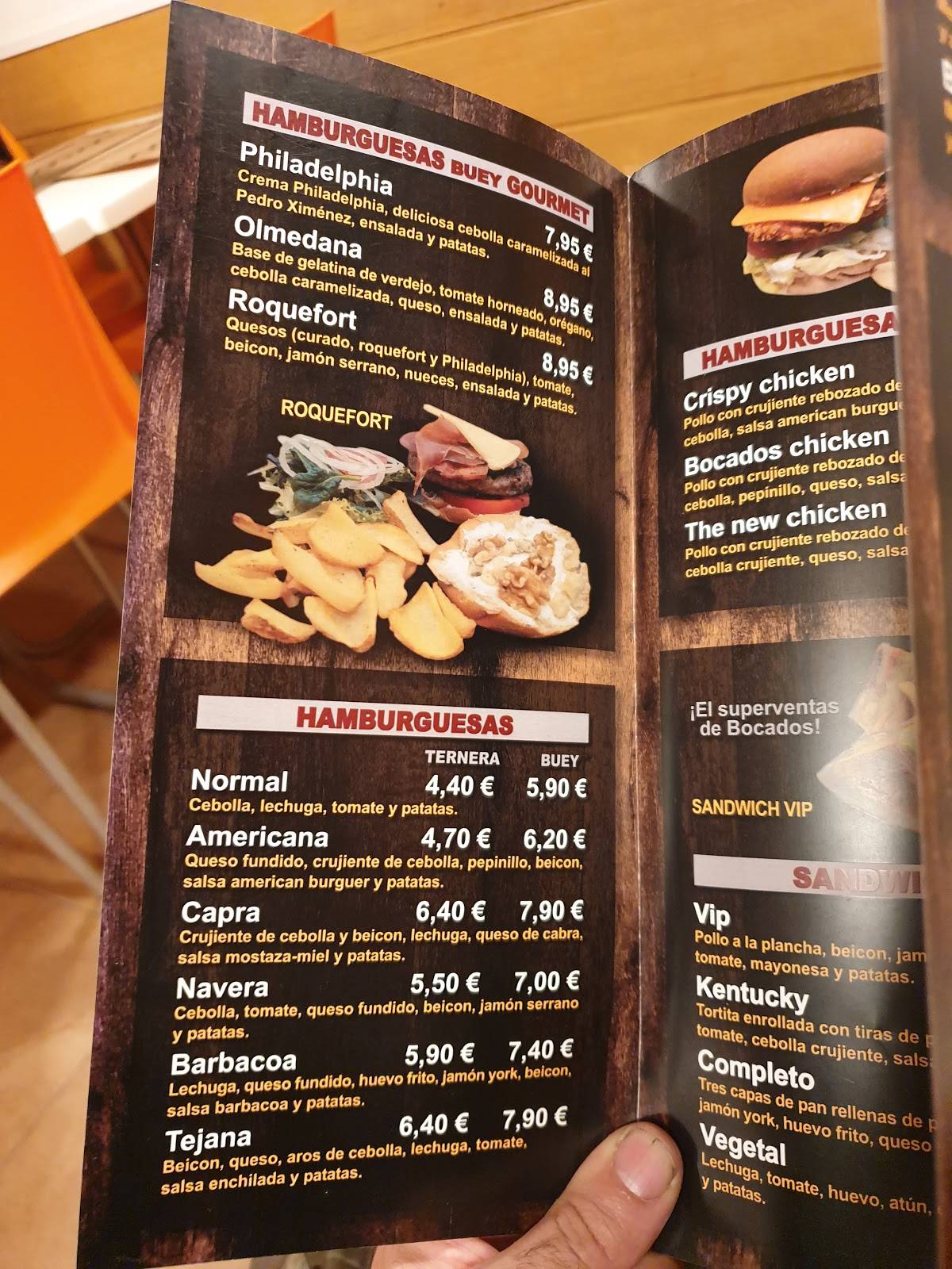 Carta del restaurante Bocados Olmedo, Olmedo