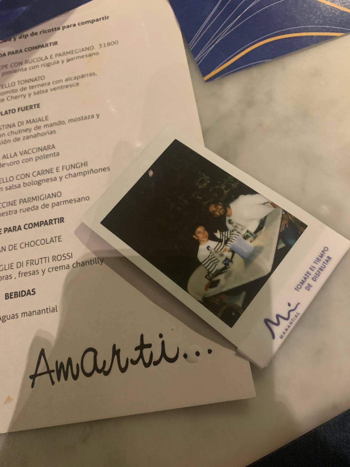 Carta de Café Amarti, Bogotá