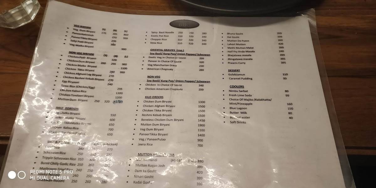 Menu at Borivali Biryani Centre (BBC), Vasai, Mahatma Gandhi Rd