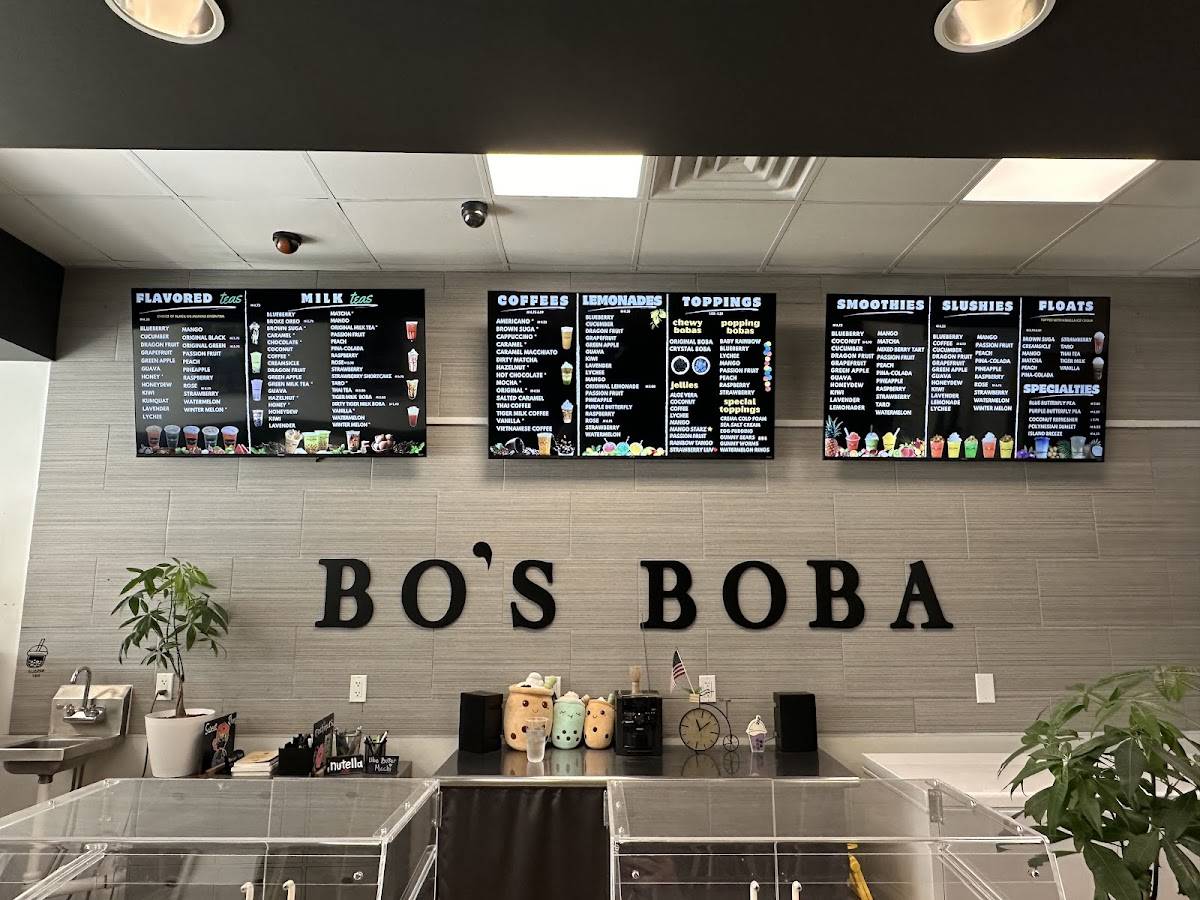 Menu at Bo's Boba cafe, Tulsa