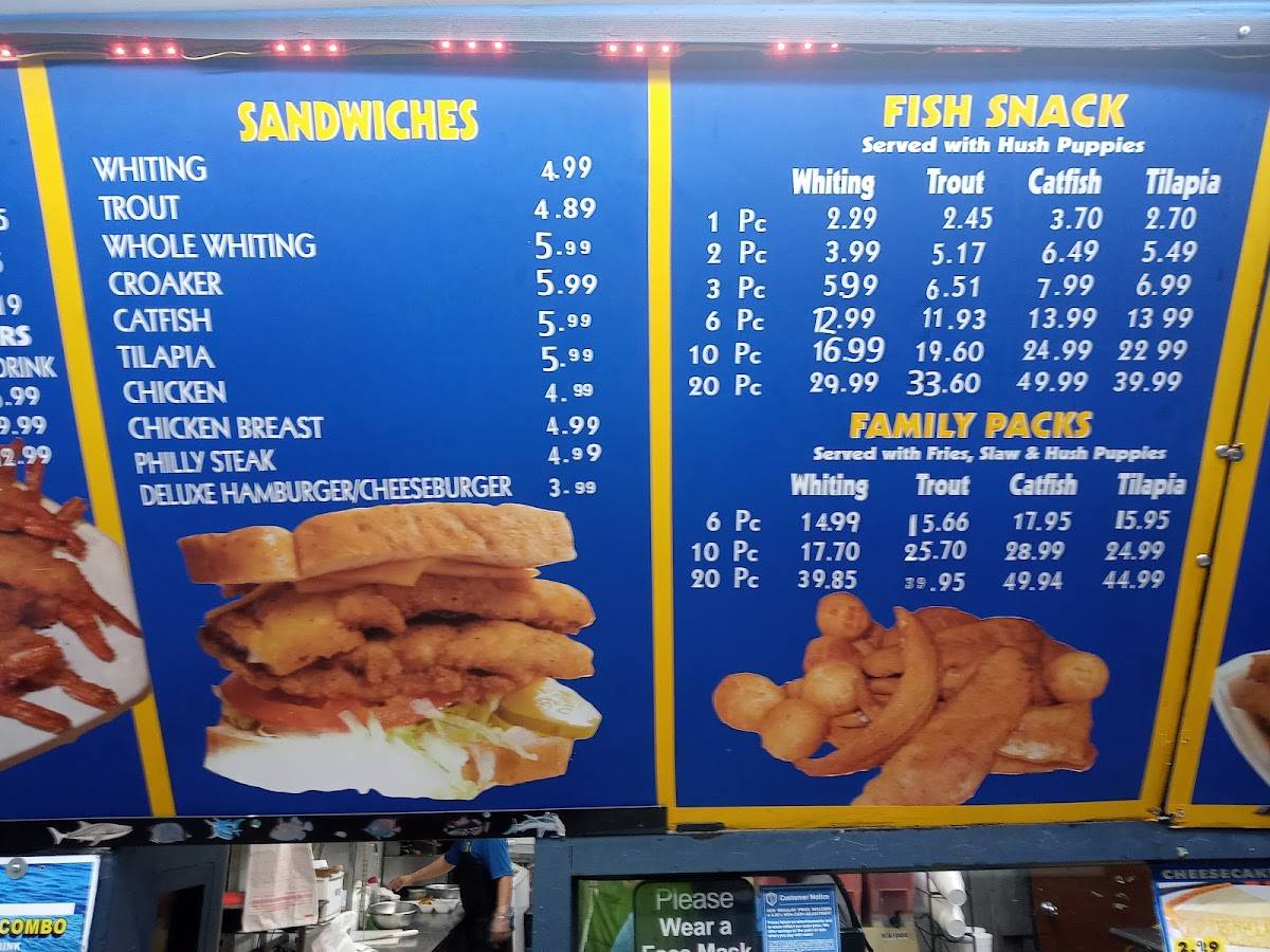 Menu at Boston Fish Supreme restaurant, Birmingham, Bessemer Rd
