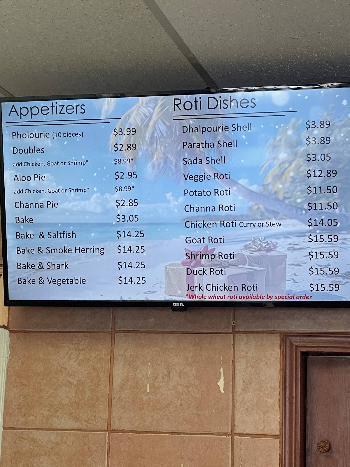 Menu at Brampton Roti Shop restaurant, Brampton, 83 Kennedy Rd S