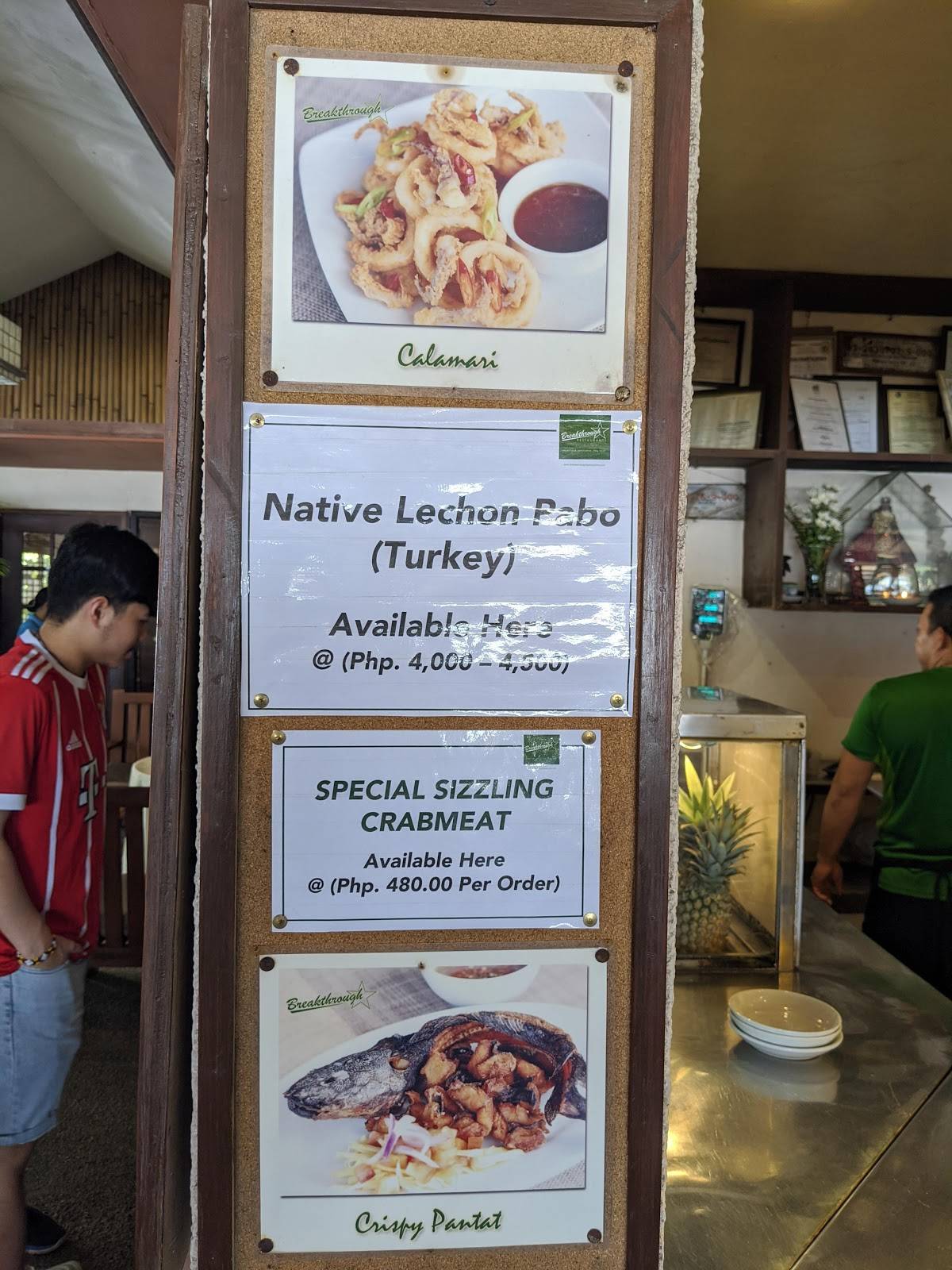Menu at Breakthrough Restaurant, Iloilo City, MGH8+WWQ