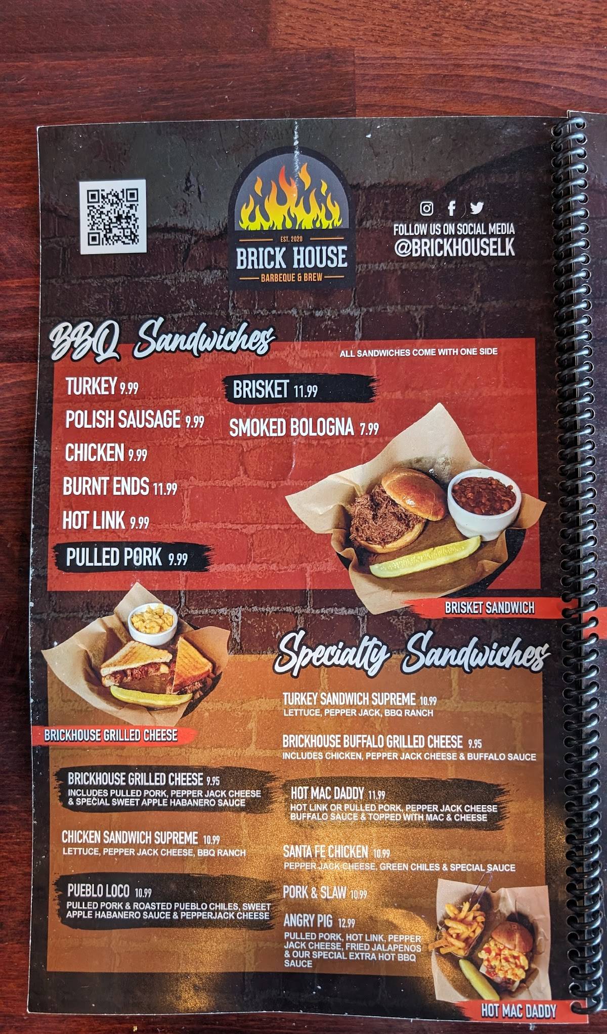 Menu at BrickHouse BBQ & Brew, Liberal