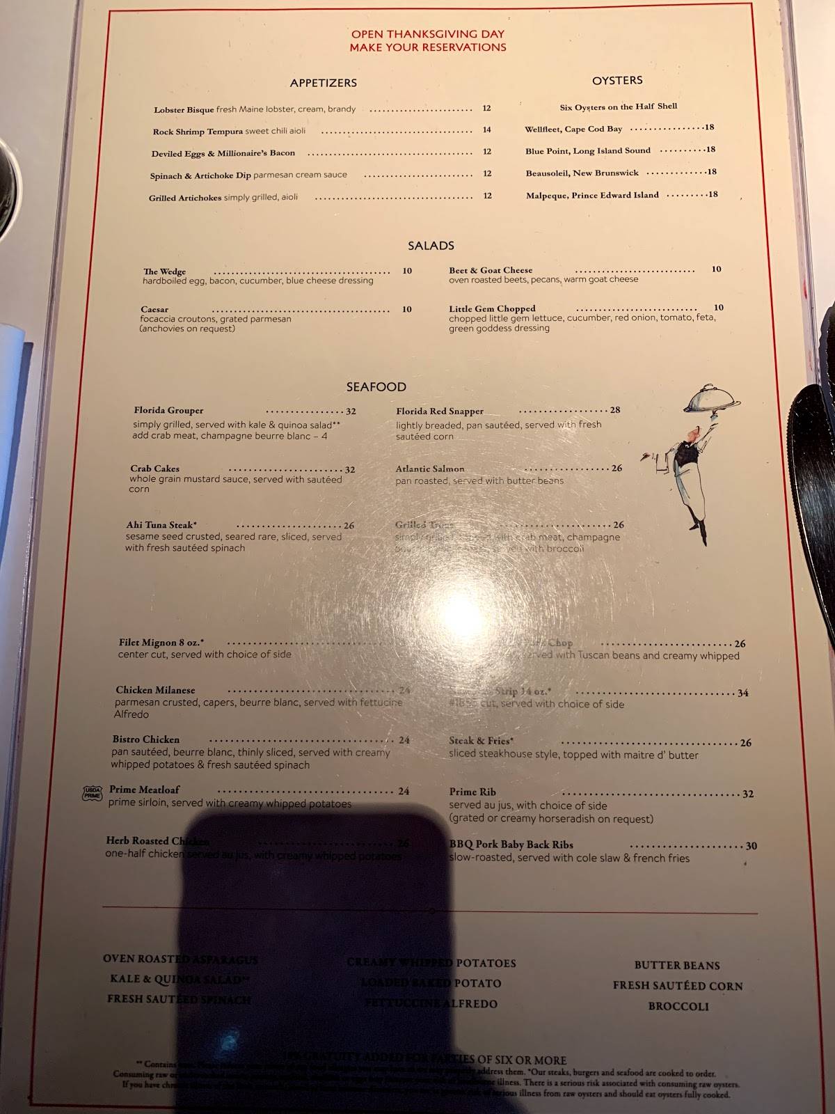 Menu at BrickTop's restaurant, Nashville, West End Ave