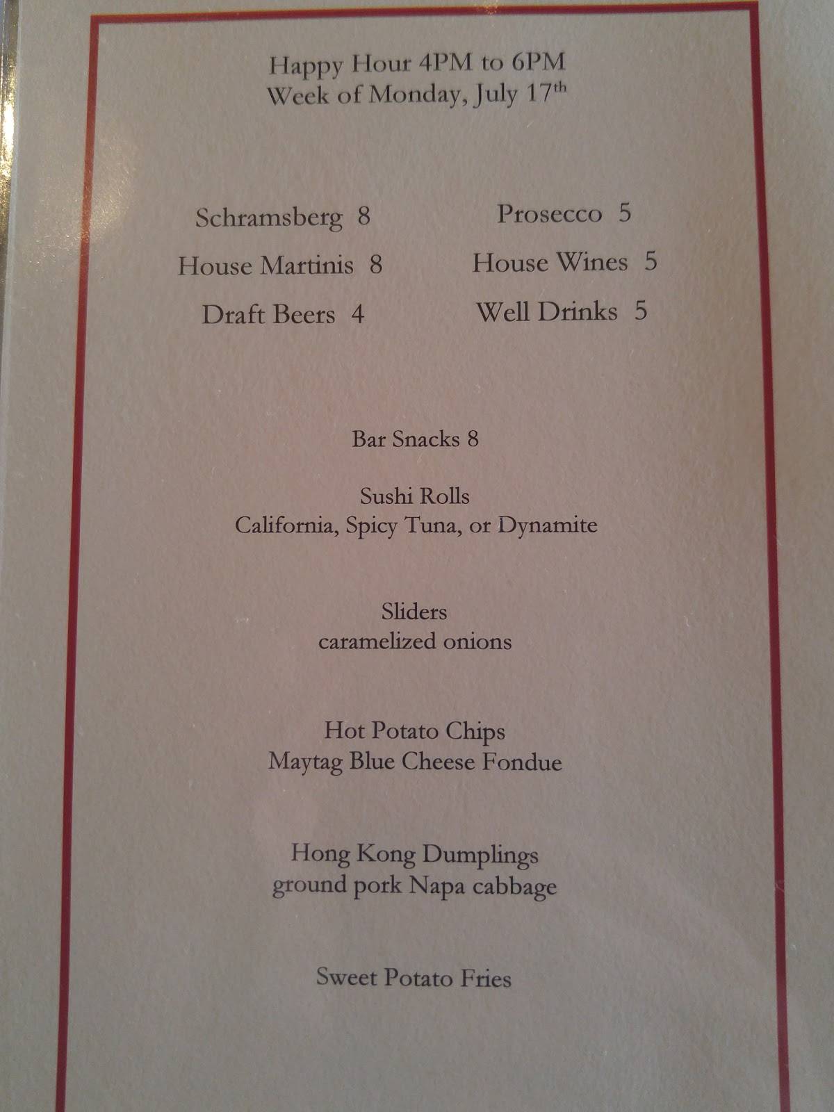 Menu at BrickTop's restaurant, Nashville, West End Ave