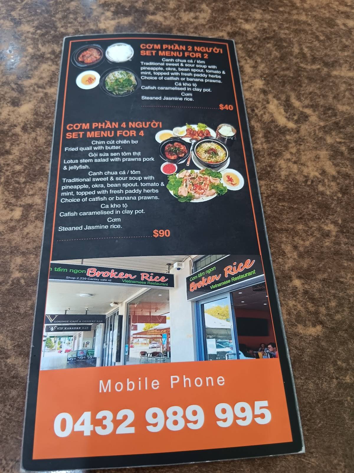 Menu at Broken Rice Vietnamese Restaurant - Canley Heights, Canley Heights