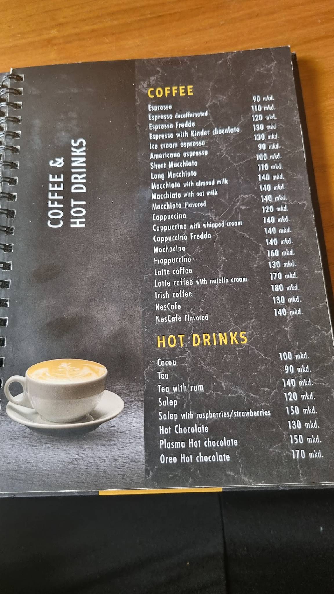 Menu at Broz Kafe & Kitchenette restaurant, Skopje