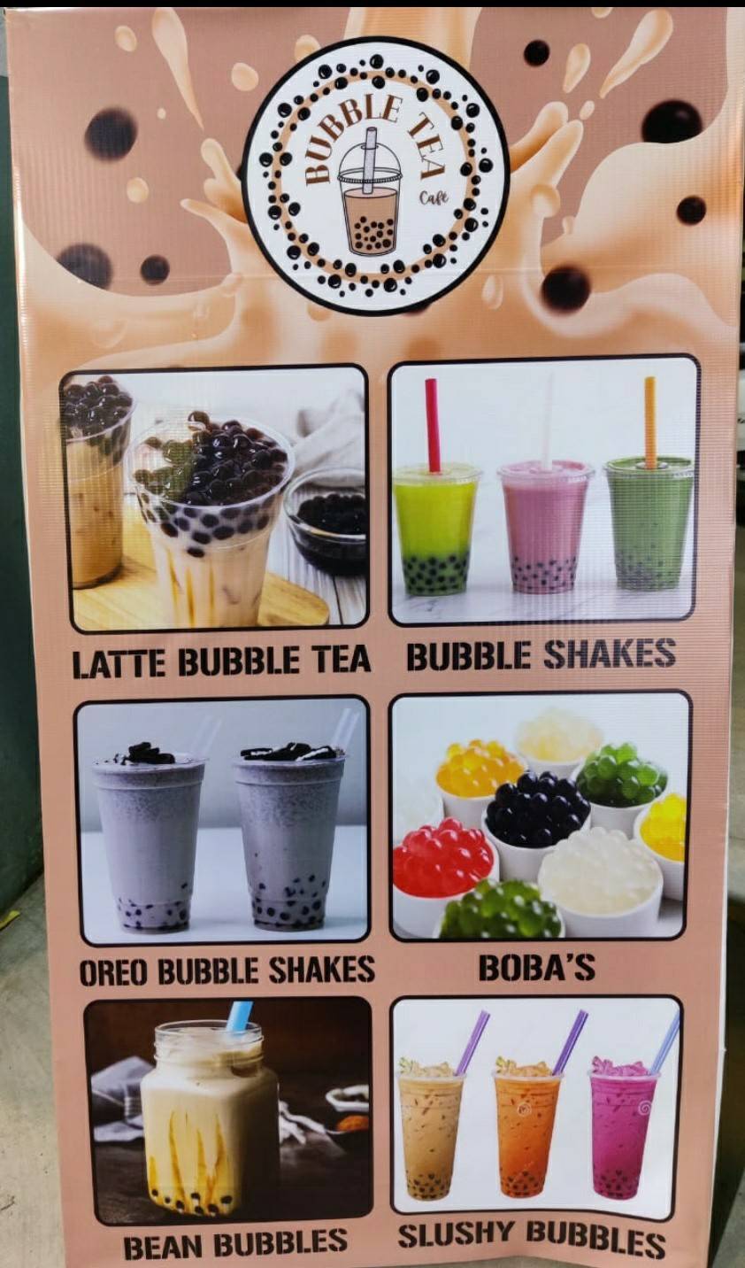 Menu at Bubble Tea Cafe, Chennai