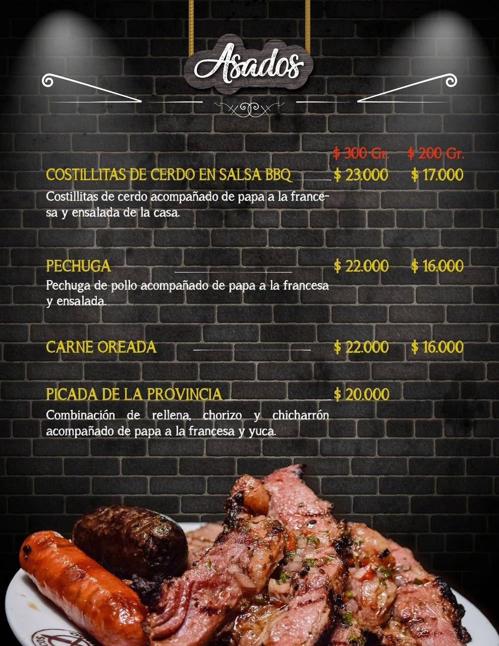 Carta del pub y bar Locos x el asado-Express, Bucaramanga, Centro ...