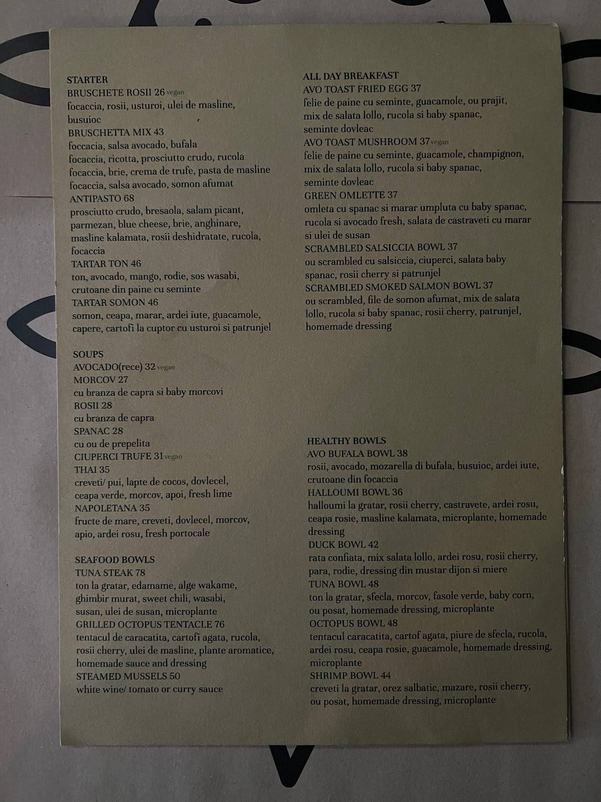 Menu at Animaletto Pizza Bar, Bucharest