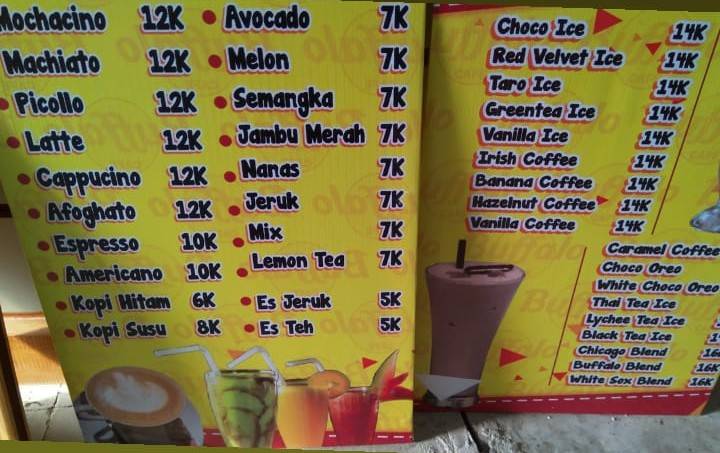 Menu at Buffalocafe_Barista, Ponorogo