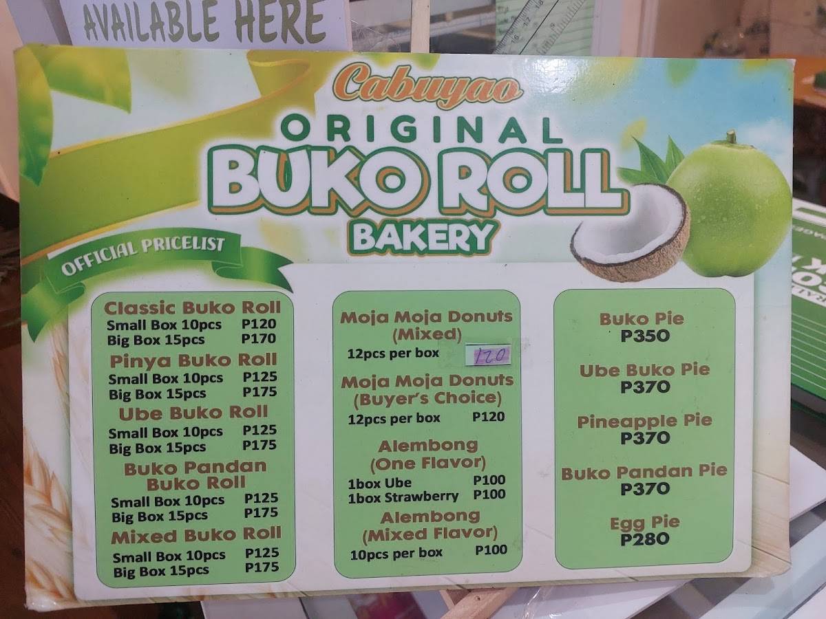 Menu at Buko Roll Cabuyao Original, Cabuyao