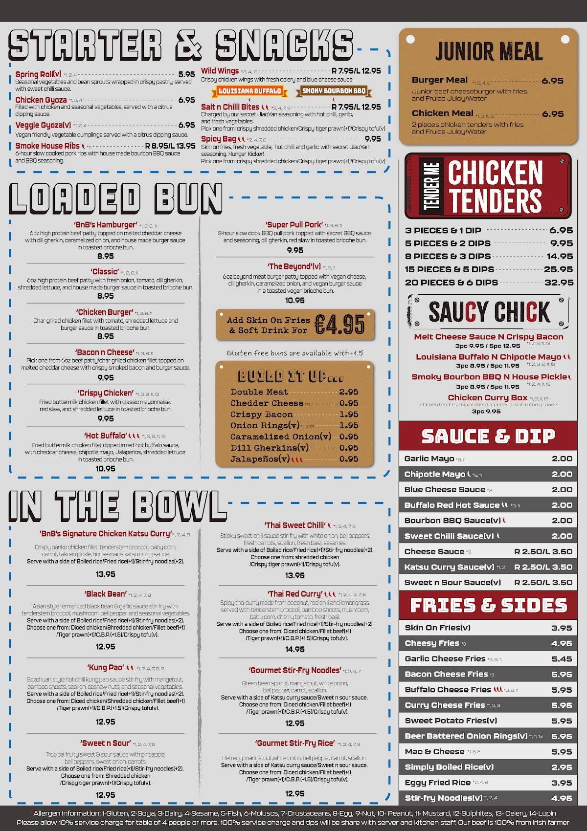Menu at Bun And Bowl restaurant, Dublin