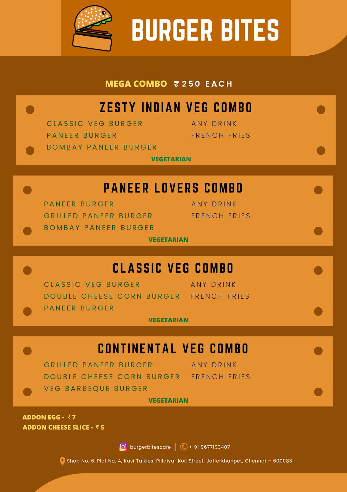 Menu at Burger Bites, Chennai, Shop No. 6