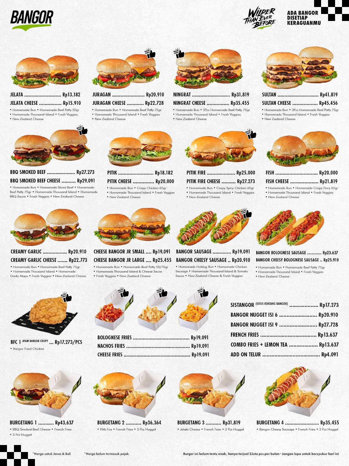 Menu at Burger bangor katamso bandung restaurant, Bandung