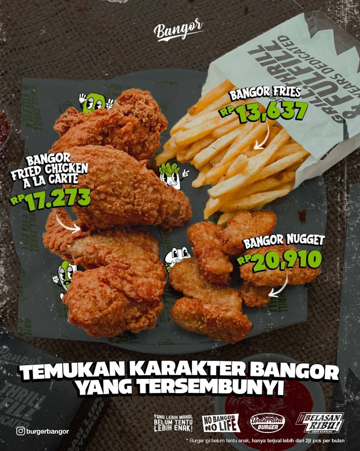 Menu at Burger bangor katamso bandung restaurant, Bandung