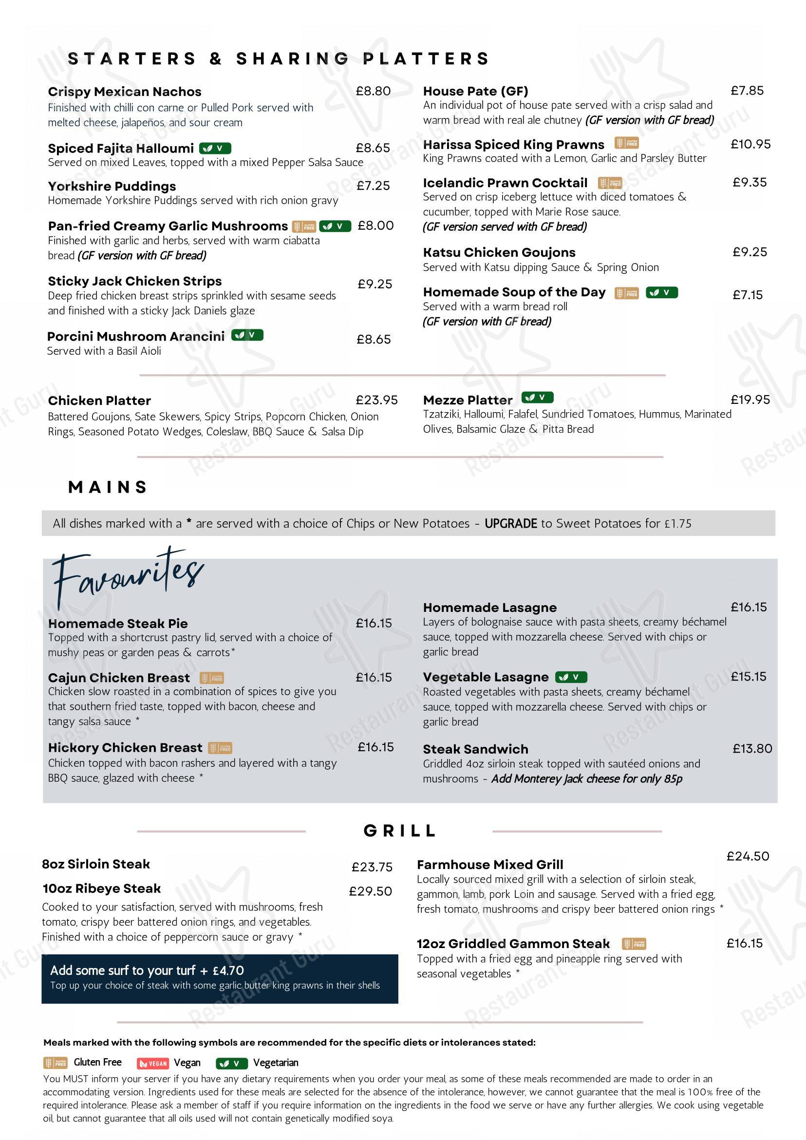 Menu at Burntwood Court Hotel pub & bar, Barnsley