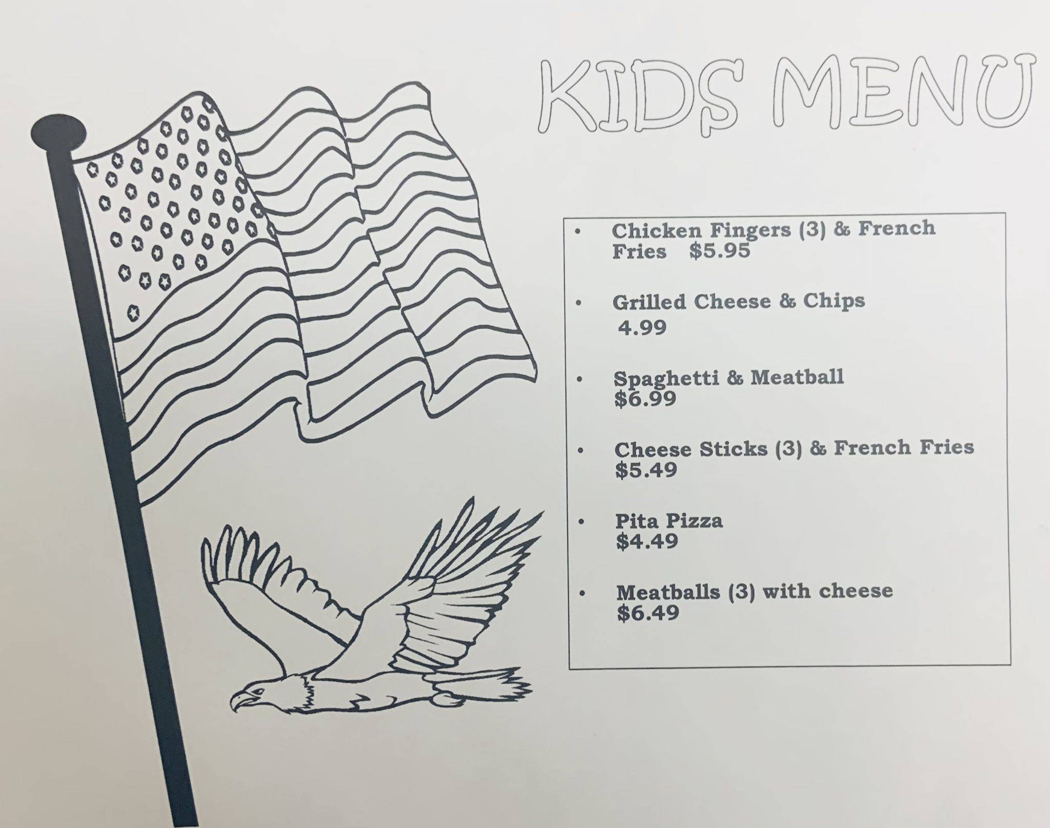 Menu at Burrell Inn restaurant, Lower Burrell